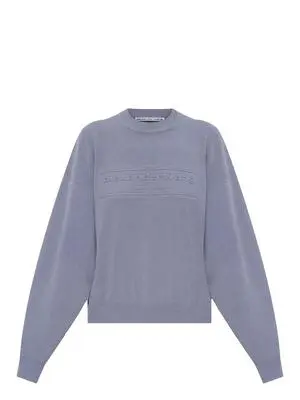 ALEXANDER WANG Embossed Logo Ribbed Pullover