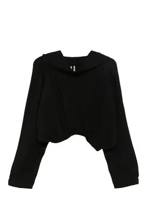Rick Owens Cropped Hooded Tunic - Black