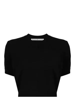 ALEXANDER WANG Embossed Logo Ribbed Tee
