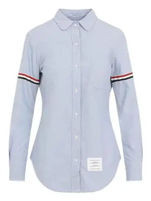 Thom Browne Classic Long-sleeve Round Collar Shirt - Blue