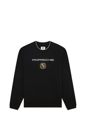 Aimé Leon Dore X Porsche Embroidered Crewneck Sweatshirt - Black