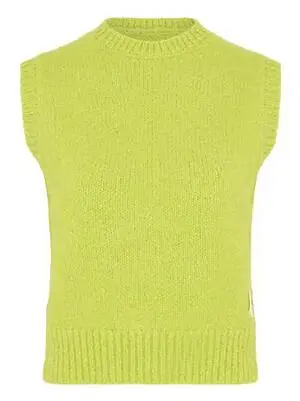 OMNES Riri Logo-patch Knitted Vest - Lime