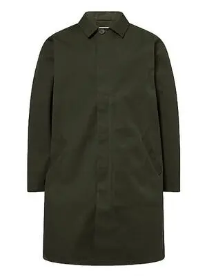 PERCIVAL Greyson Long-sleeve Cotton Blend Trench Coat - Forest With Olive