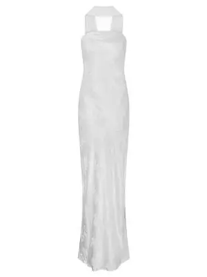 OMNES Floral-jacquard Satin Maxi Dress - Ivory