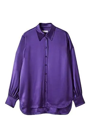 JOSEPH Long-sleeved Satin Blouse - Violet
