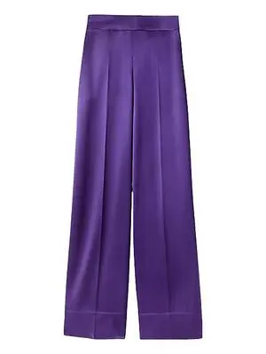 JOSEPH Wide-leg Satin Trousers - Violet