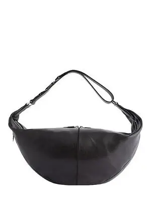 LEMAIRE Quiver Clip Leather Shoulder Bag - Dark Chocolate