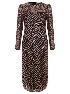 PHASE EIGHT Sequin-pattern Woven Midi Dress - Black Multi