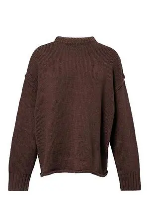 Dissh Longline Cotton Knit Jumper - Chocolate