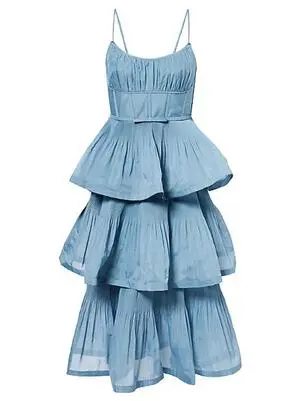 knee length dresses for ladies Zimmermann Harmony Tie Shoulder Midi Kaleidoscope Garden main image 0