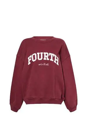 4TH & RECKLESS Oversized Cotton-jersey Sweatshirt - Burgundy
