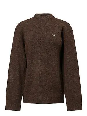 4TH & RECKLESS Embroidered Knitted Jumper - Chocolate