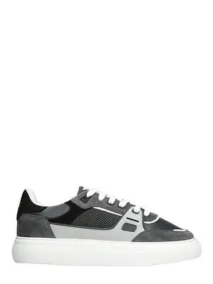 ARNE Atlas Leather And Mesh Trainers - Grey Mid