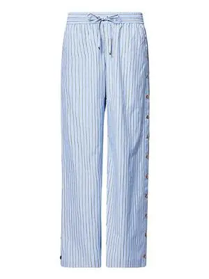 Zimmermann Stripe Snap-button Woven Trousers - Hydrangea Stripe