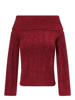4TH & RECKLESS Cotton-blend Knitted Top - Burgundy