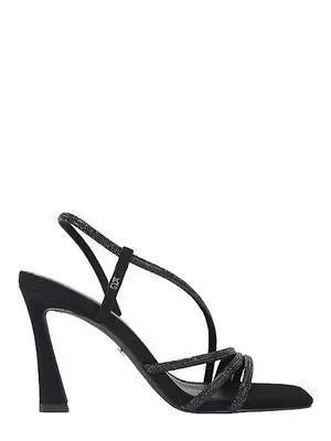 Kurt Geiger Sweetie Gem Woven Heeled Slingbacks - Black