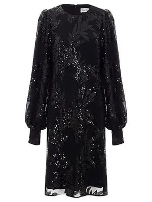 PHASE EIGHT Sequin-embellished Mini Dress - Black