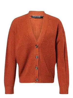 Jenni Kayne Cropped Cashmere Knit Cardigan - Cardigan Rust