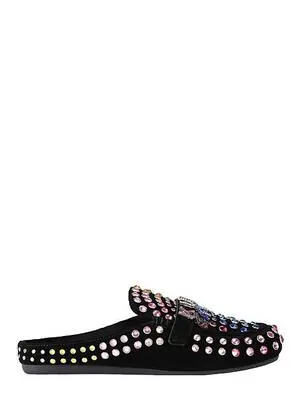 Kurt Geiger Crystal Embellished Suede Slippers - Black/comb