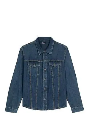 The Kooples Collared Patch-pocket Denim Shirt - Medium Blue