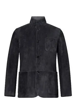 Dunhill Driving Patch-pocket Suede Jacket - Charcoal