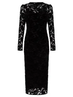 PHASE EIGHT Viktoria Lace Mesh Midi Dress - Black