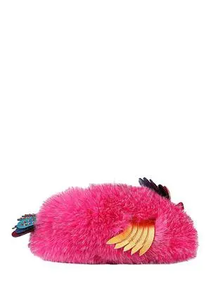 Kurt Geiger Eagle Fluff Faux-fur Slippers - Fushia Cmb