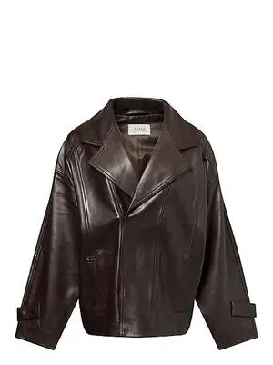 Dissh Relaxed Leather Jacket - Chocolate