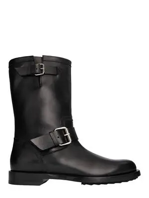 Pierre Hardy Leather Moto Boots - Black