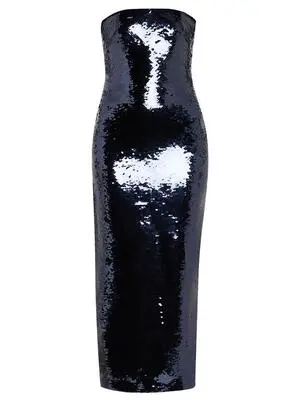 Monique Lhuillier Sequined Strapless Column Dress - Ocean