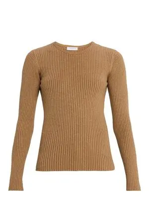 Majestic Filatures Metallic Rib Knit Crewneck Pullover - Metal Came