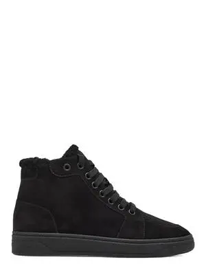 GIUSEPPE ZANOTTI Suede High-Top Sneakers With Shearling Lining Nero
