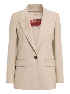 Max Mara Bolsena Flannel One-button Blazer - Beige