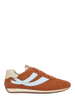 Vince Oasis Leather And Suede Retro Sneakers Bloodstone