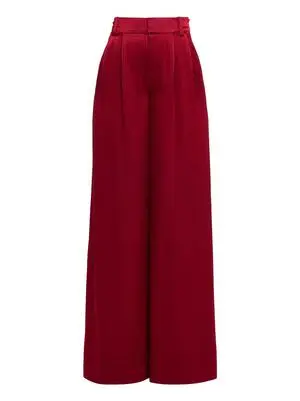 Alice + Olivia Kennedy Pleated Satin Trousers - Oxblood