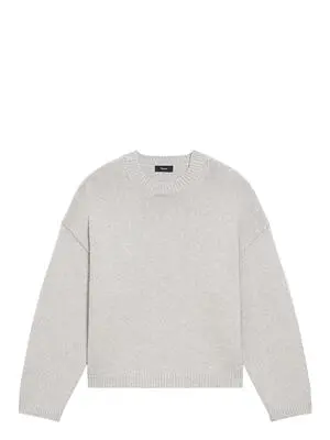 Theory Crewneck Knit Sweater - Light Heather Grey