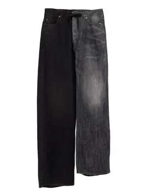 Balenciaga Fifty-fifty Denim Jeans - Black