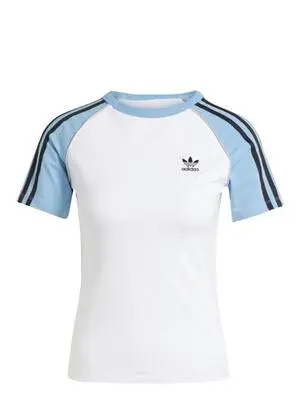 Adidas Adicolor Three Stripes Raglan Slim T-shirt - White/ash Blue
