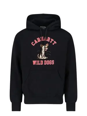 Carhartt Work In Progress Cotton 'wild Dog' Hoodie - Black