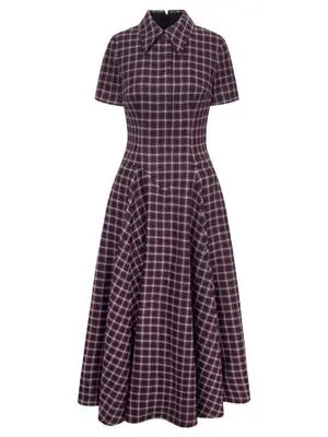 EMILIA WICKSTEAD Jody Houndstooth Dress - Red