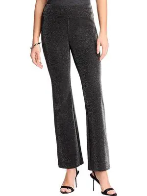 T Tahari Metallic Flared Pants - Black
