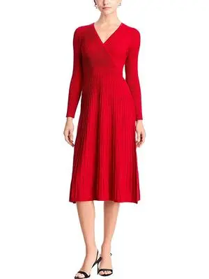 T Tahari Ribbed Faux Wrap Dress - Love Star