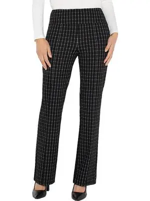 LIVERPOOL Pearl Pull-on Pants - Black/ White Windowpane