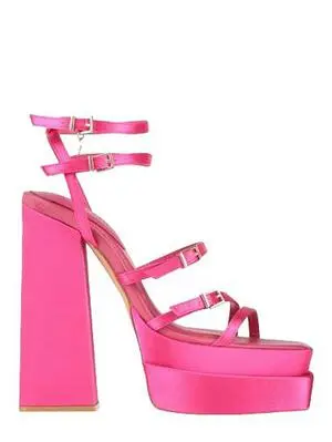 TWINSET Strappy Block Heel Sandals - Fuchsia