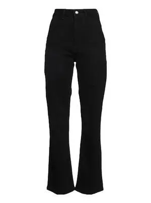 Maje Straight-leg Jeans With Leather Trims - Black