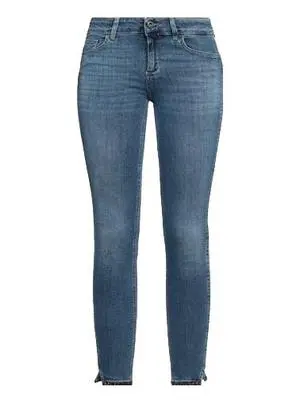 LIU •JO Skinny Denim Jeans With Crystal Embellishments - Blue