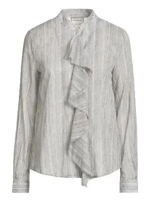 ALESSIA SANTI Ruched Two-tone Cotton Shirt - White