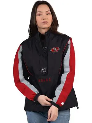 STARTER San Francisco 49ers Thursday Night Gridiron Half-zip Jacket - Black