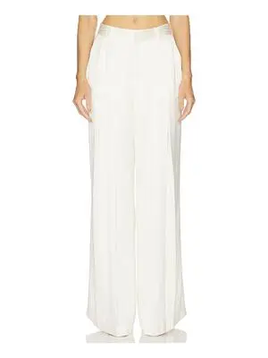 Cinq À Sept Georgia Satin Stripe Wide Leg Pant - Ivory