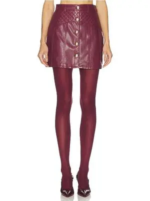 Cinq À Sept Faux Leather Claudia Skirt - Mulberry